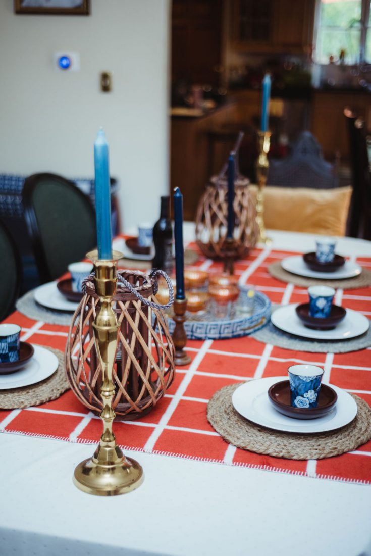 Orange and Blue Fall Inspiration: Fall Tablescape Decor - BSB MEDIA LLC